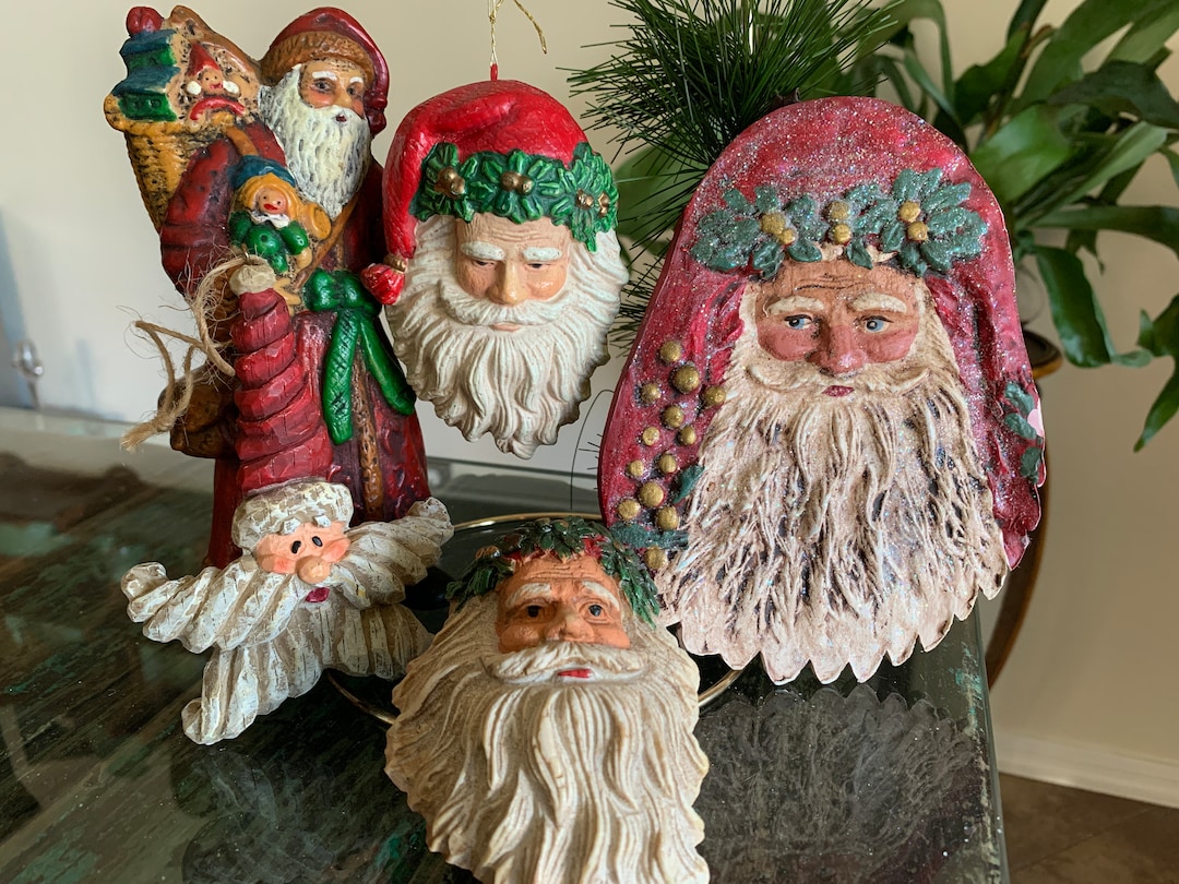 Collection of Olde World Santa Ornaments/handpainted Resin Santas - Etsy