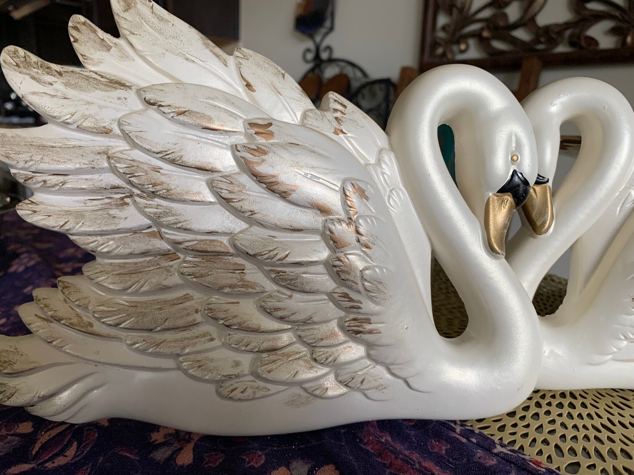 Miller Studios Chalkware Swans/swan Plaques - Etsy