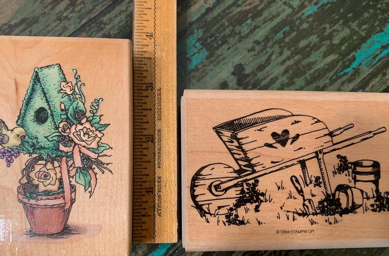 Vintage Stampendous Spring/garden Wood Block Stamps - Etsy