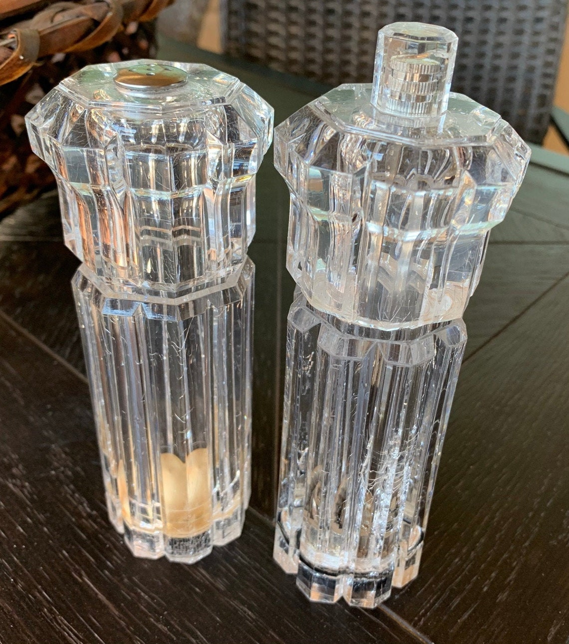 Vintage Olde Thompson Acrylic Salt and Pepper Shakers | Etsy Vintage Olde Thompson Acrylic Salt and Pepper Shakers | Etsy