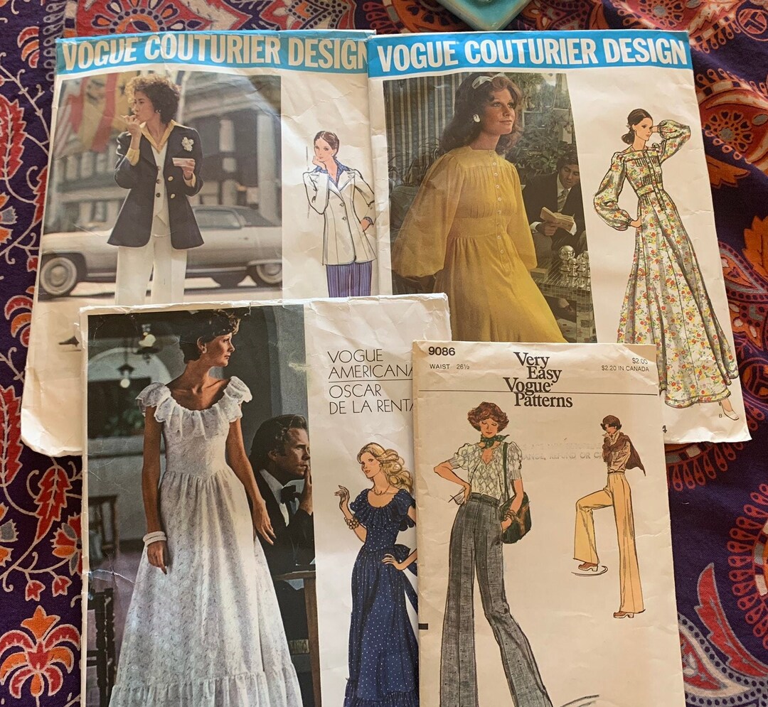 Set of Four 1970s Vogue Patterns, Couturier & Americana Designs - Etsy