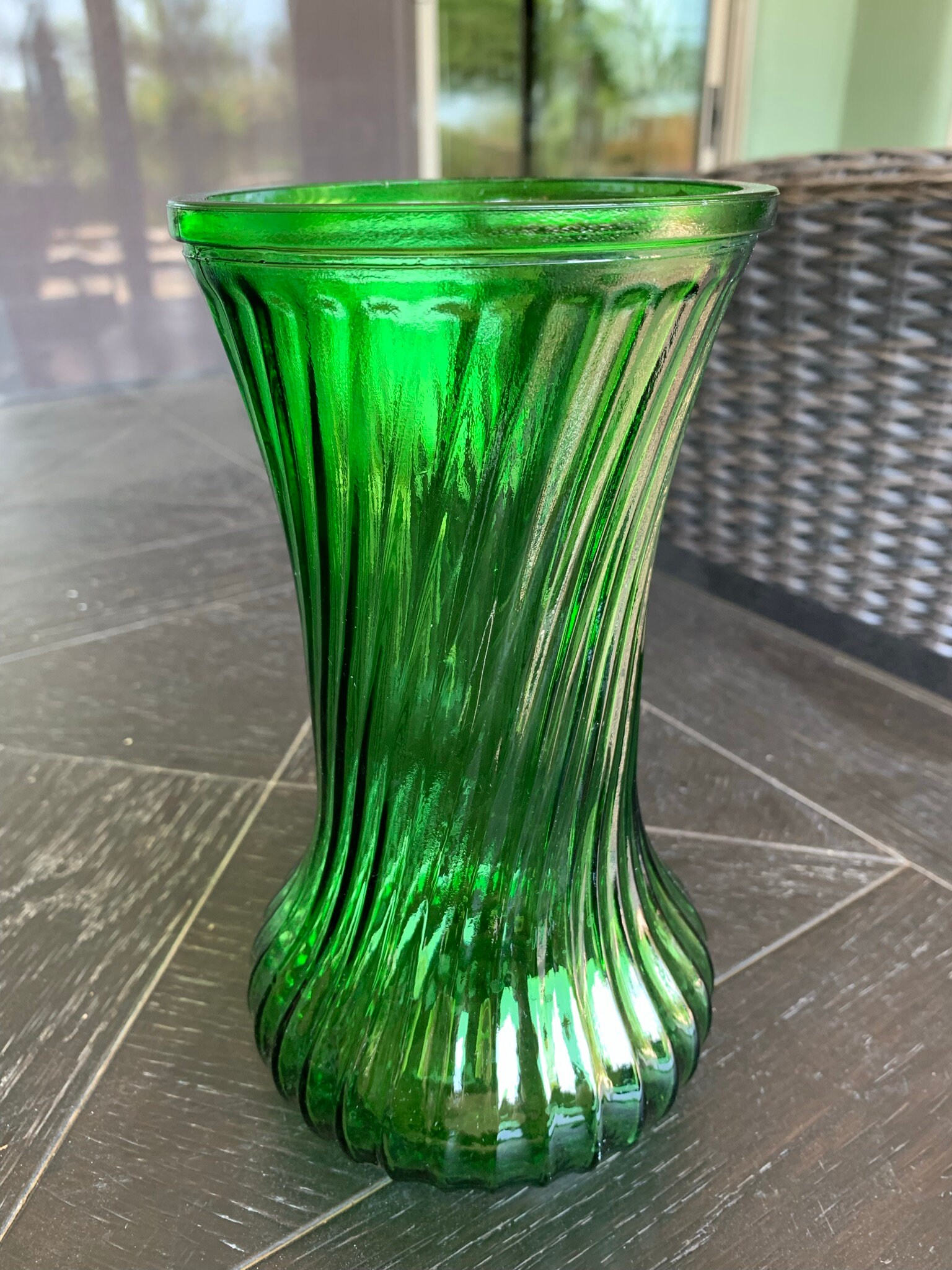 Vintage Hoosier green glass vase/Hoosier Swirl Green glass | Etsy Vintage Hoosier green glass vase/Hoosier Swirl Green glass | Etsy