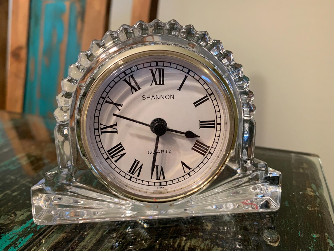 Vintage Shannon Ireland Mini Crystal Clock/mini Crystal Mantel Clock - Etsy