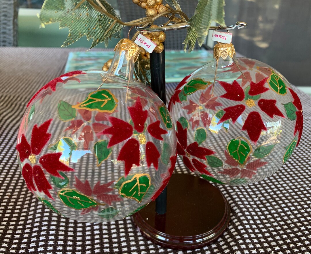 Dillards Trimming Hand Blown Large Ball Ornaments/made in Poland Glass ...