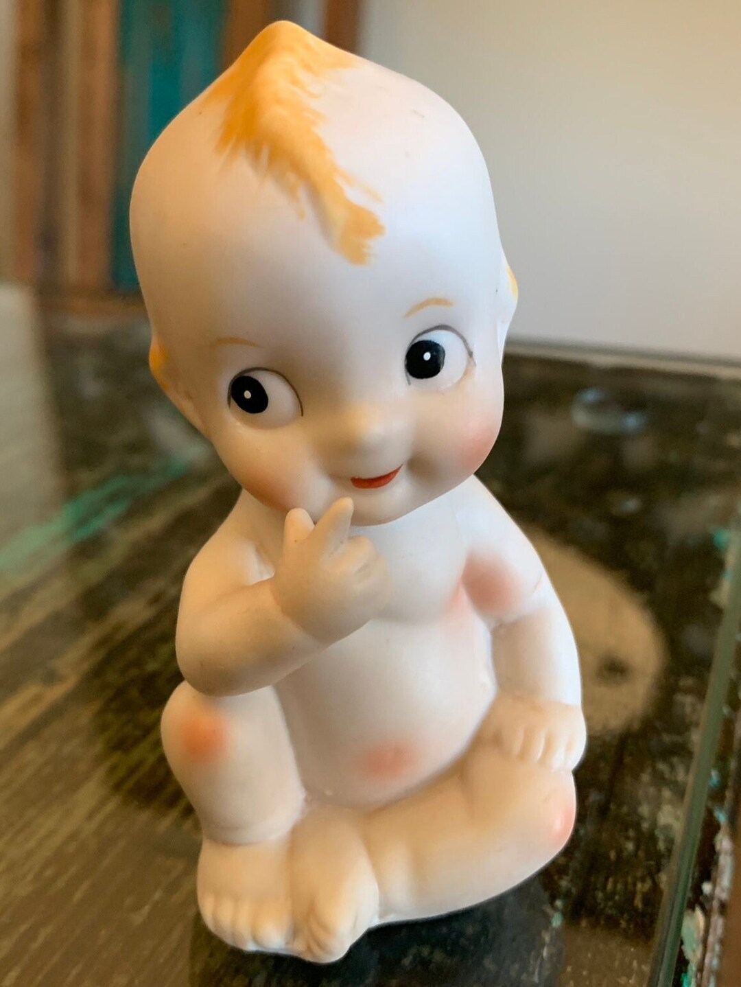 Vintage Kewpie Bisque Kewpie Blue Winged Figurine - Etsy