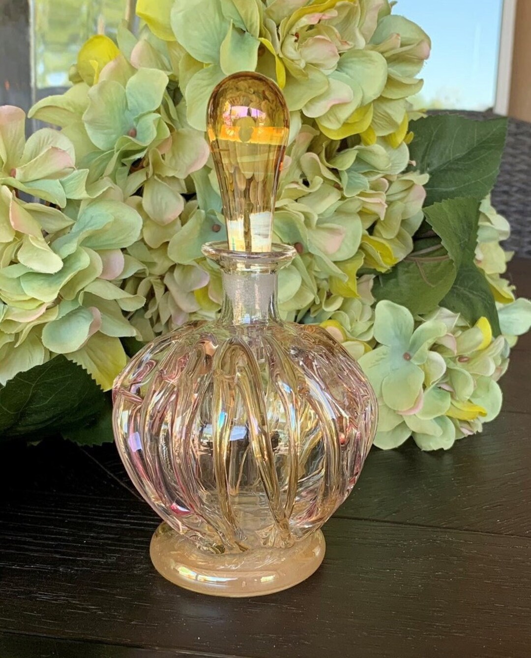 Tamaian Art Glass Signed Hand Blown in Romania Perfume Bottle With ...