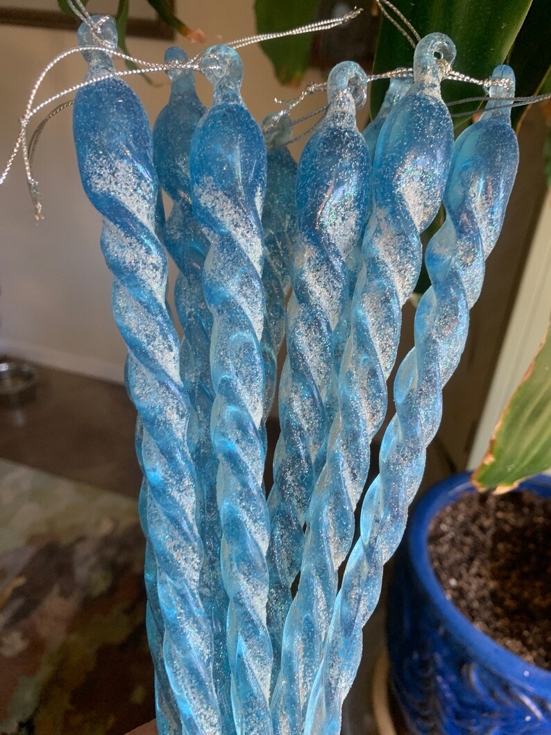 Ice Blue Acrylic Sparkle Christmas Tree Icicles - Etsy