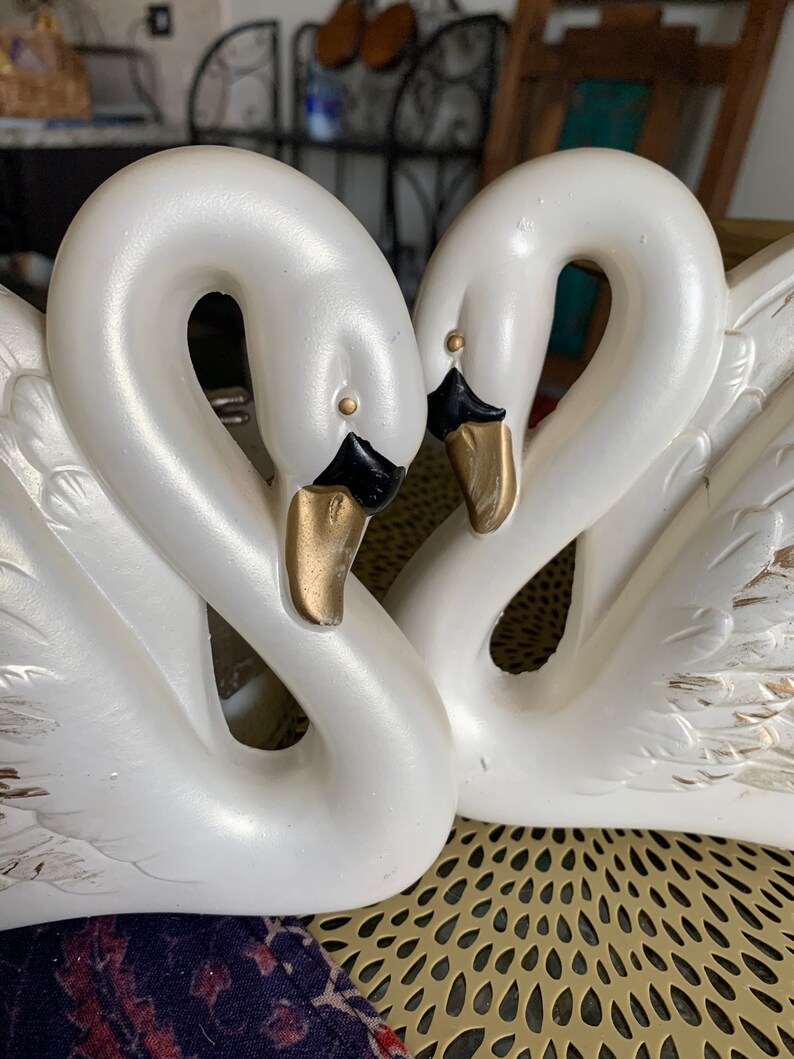 Miller Studios Chalkware Swans/swan Plaques - Etsy