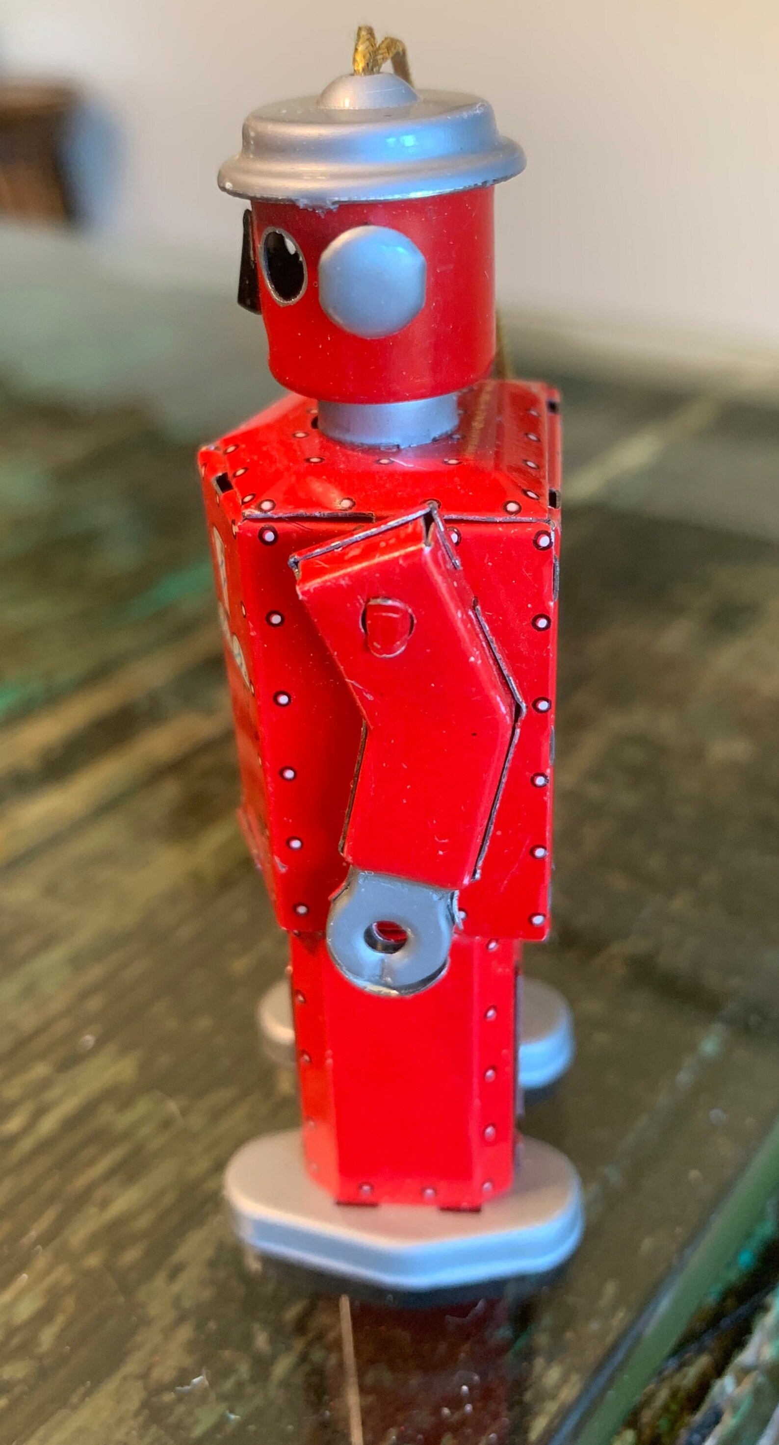 Miniature Red Atomic Robot Man Ornament/schylling - Etsy