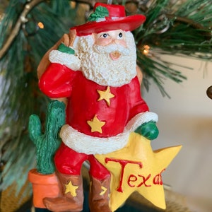 Texas or Bust Resin Cowboy Santa Ornament - Etsy