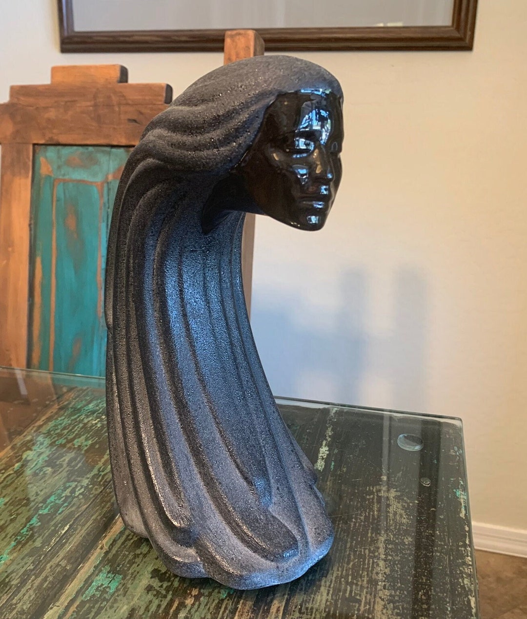 Wind Spirit Woman Face Flowing Hair Sculpture /ceramic Women Wind ...