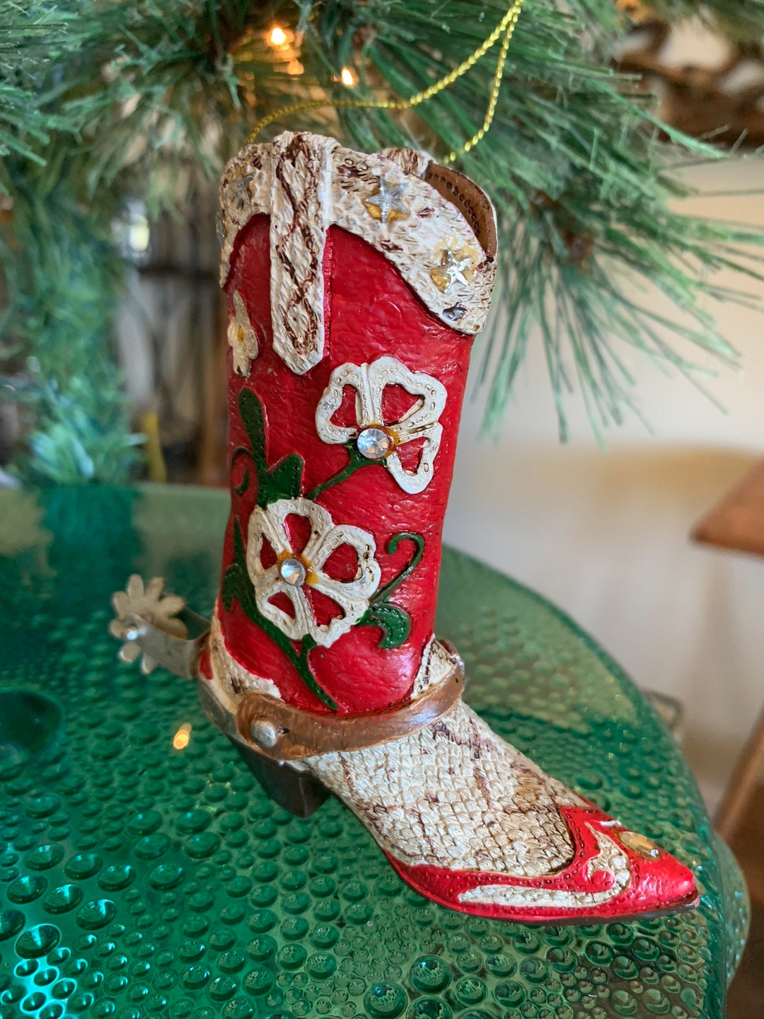 Cowboy Boot Christmas Ornament/ Decorative Cowboy Boot With Spur ...