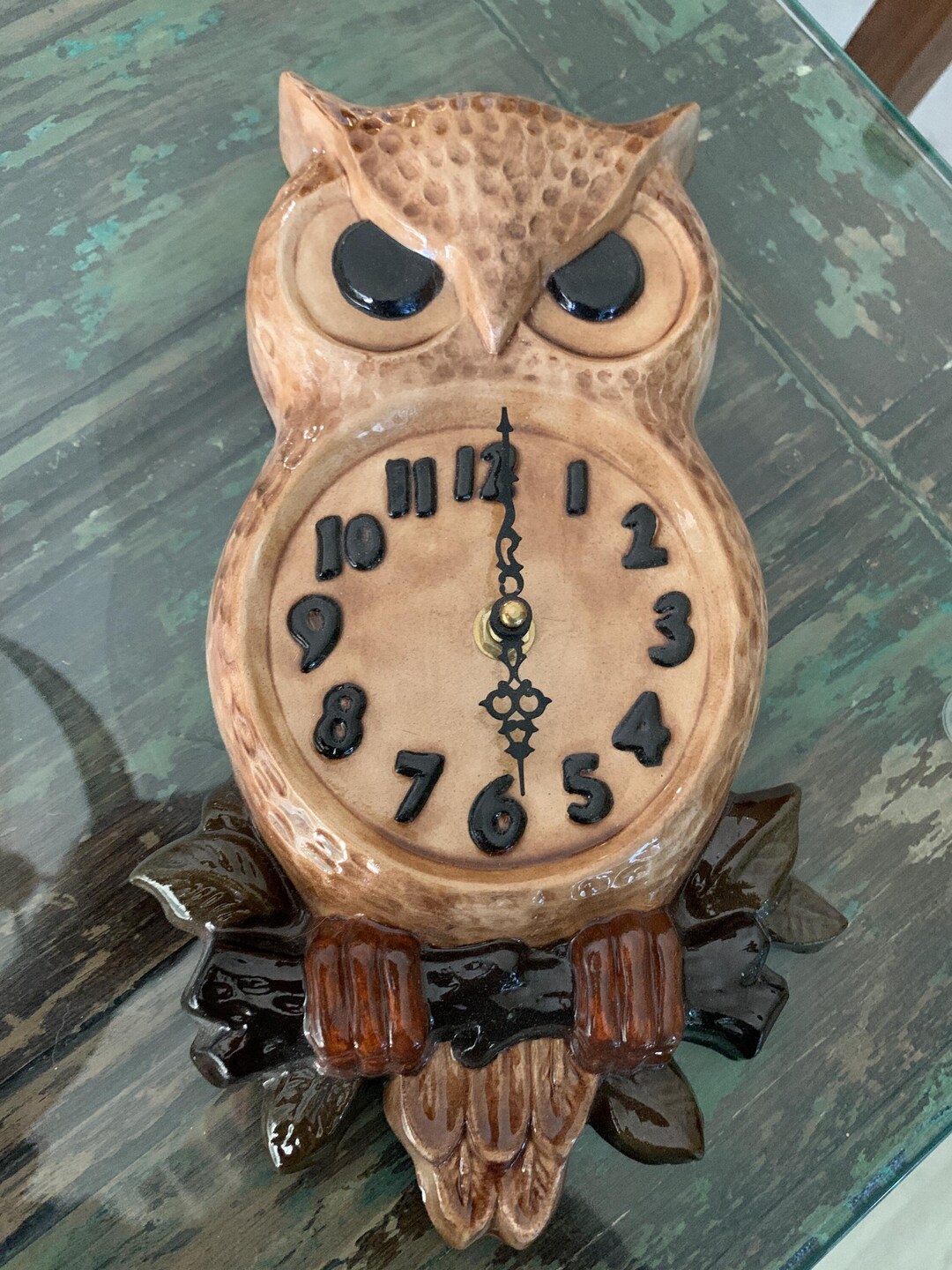 Vintage Ceramic Owl Wall Clock/owl Clock Wall Hanging - Etsy