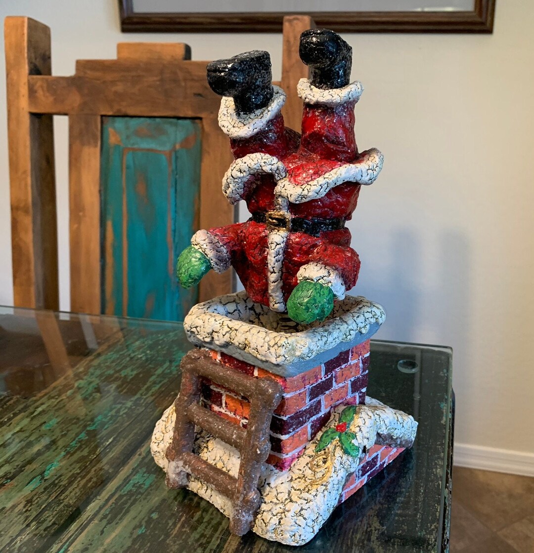 Vintage Bobble Head Santa Claus Down the Chimney - Etsy
