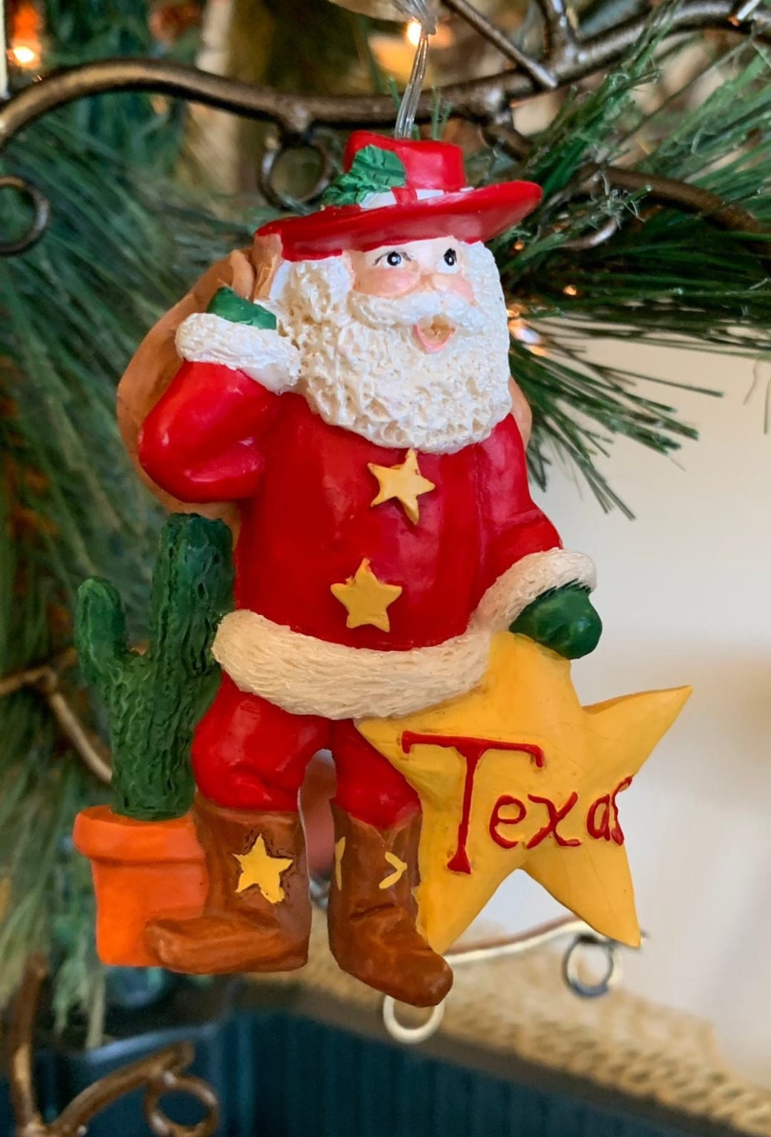 Texas or Bust Resin Cowboy Santa Ornament - Etsy