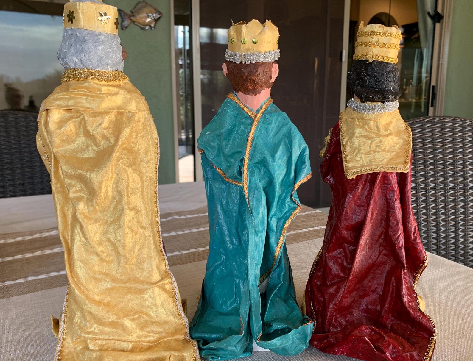 Three Kings Paper Mache Figurines/composite Wisemen Nativity - Etsy