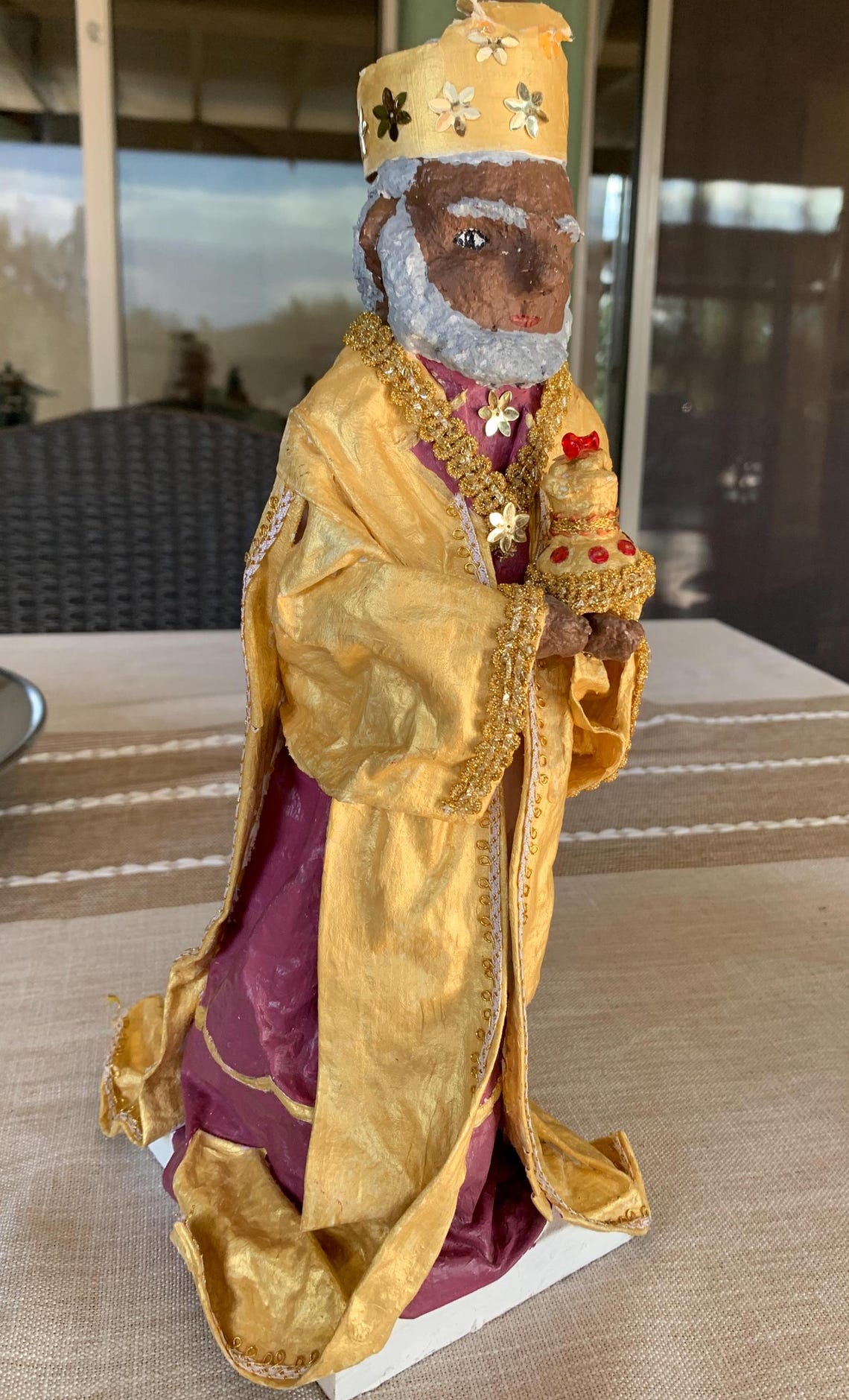 Three Kings Paper Mache Figurines/composite Wisemen Nativity - Etsy
