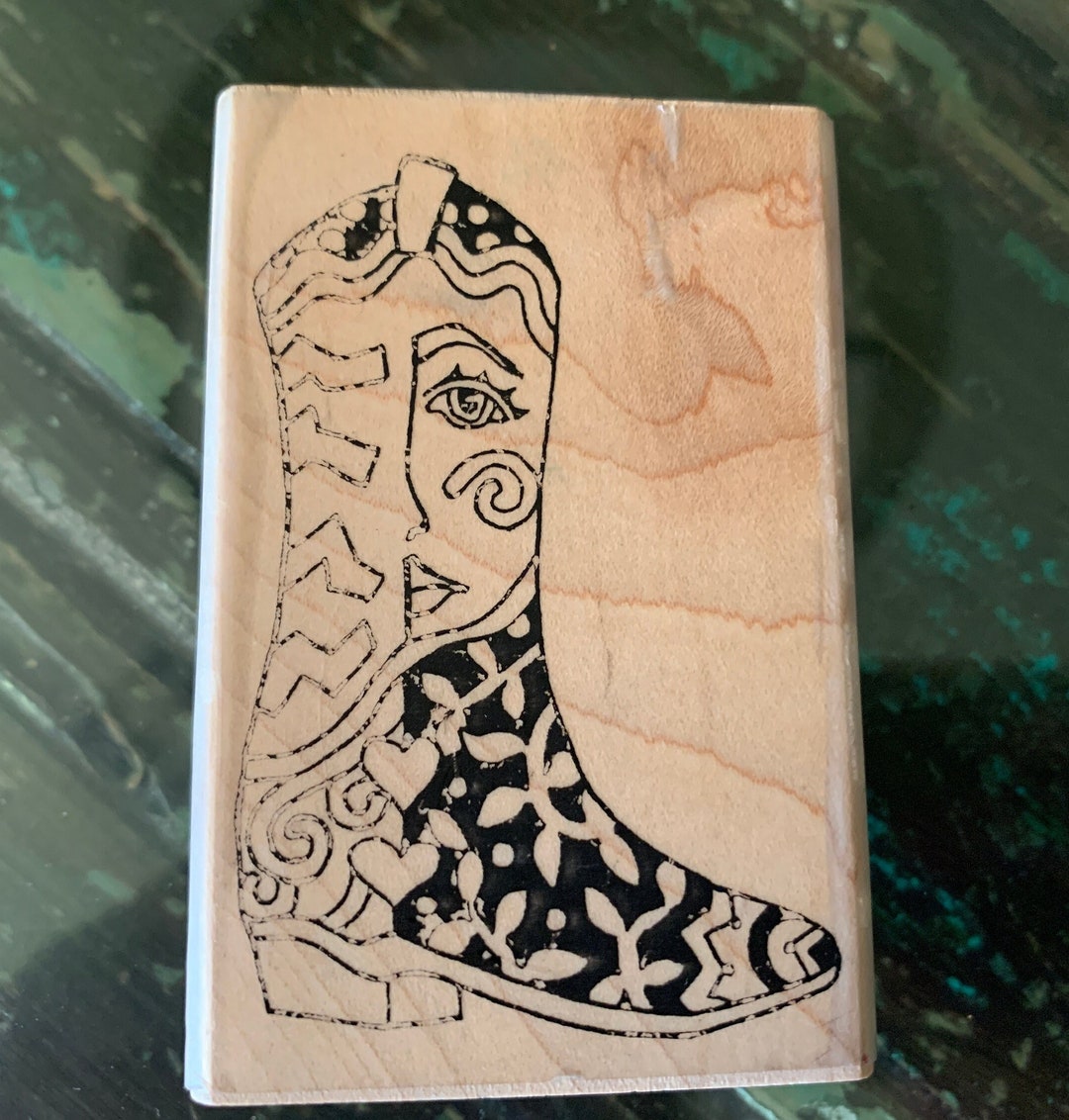 Paula Best Face Boot Ink Stamp - Etsy