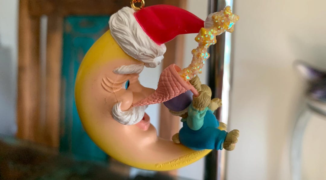 Mouse Ornament Christmas Half Moon Santa Face Baby 1994 High Progress ...