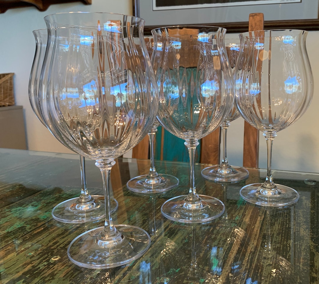 Mikasa Stephanie Burgundy Wine Glasses Set of Six - Etsy