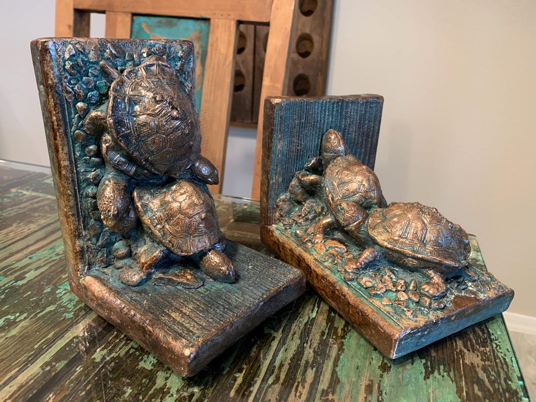 Turtle Decorative Bookends/resin Turtle Bookends/tortoise Bookends - Etsy