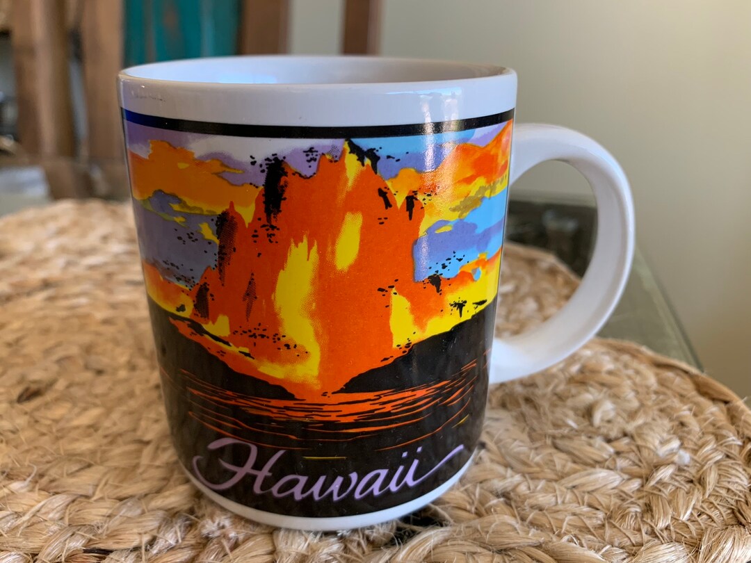 Vintage Hawaiian Coffee Mug/volcano Hawaii Mug - Etsy