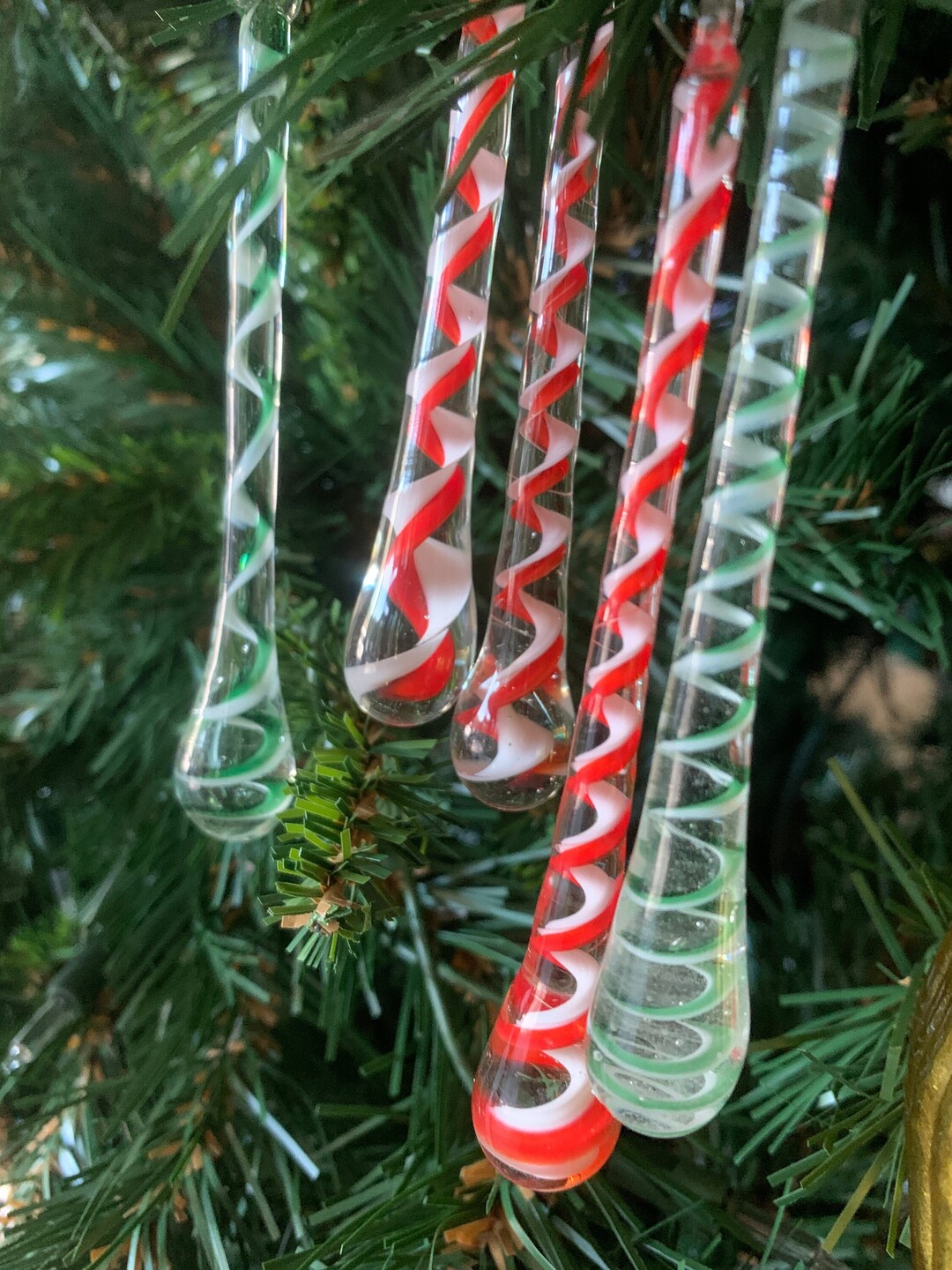 Five Handmade Swirl Twist Teardrop Icicles - Etsy