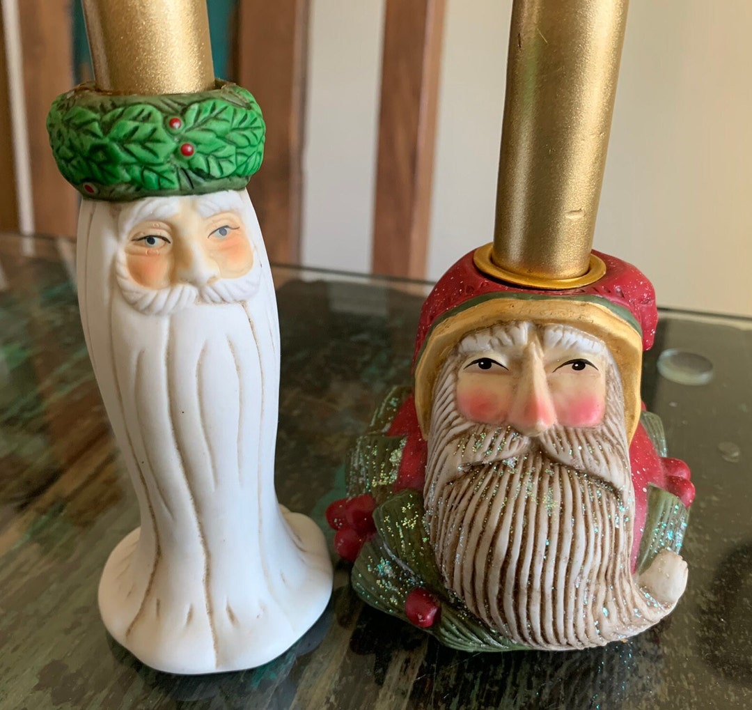 Midwest Pam Schifferl Red Glittery Santa Candle Holder/midwest Pam ...