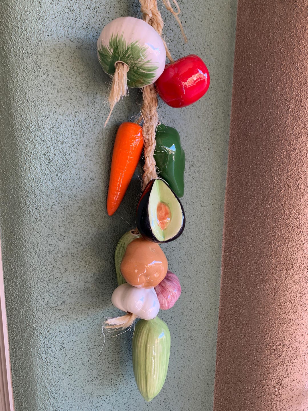 Ceramic Hanging Vegetables on Jute Rope/string of Vegetables Kitchen ...