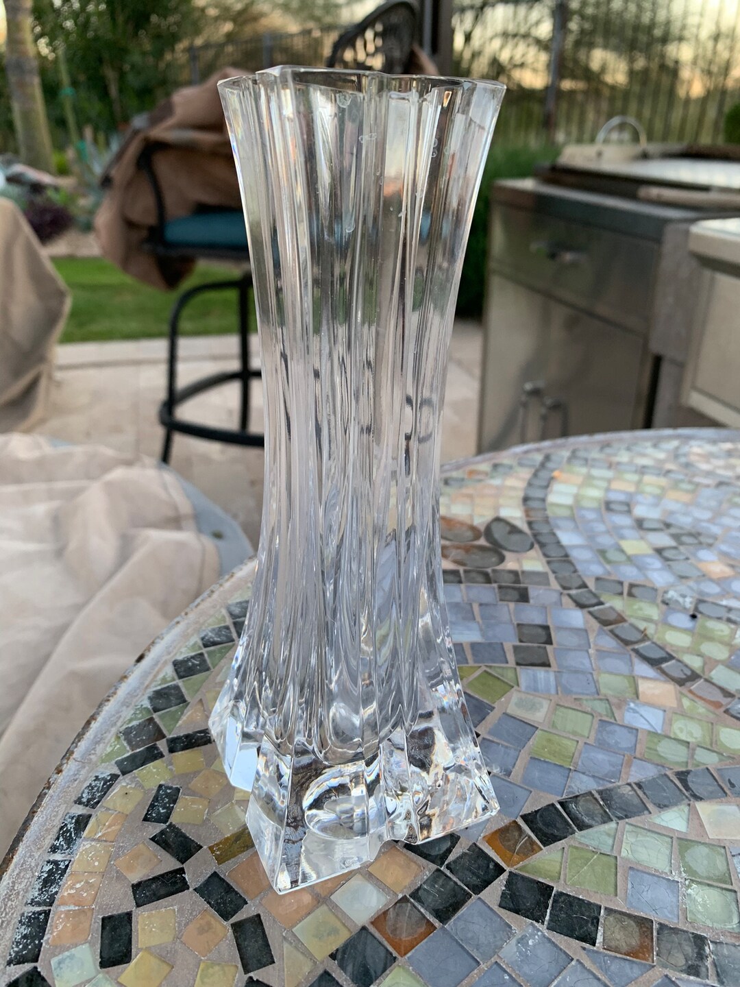 Italian Crystal Clear Vase/kristal Color Lead Crystal Square Bud Vase ...