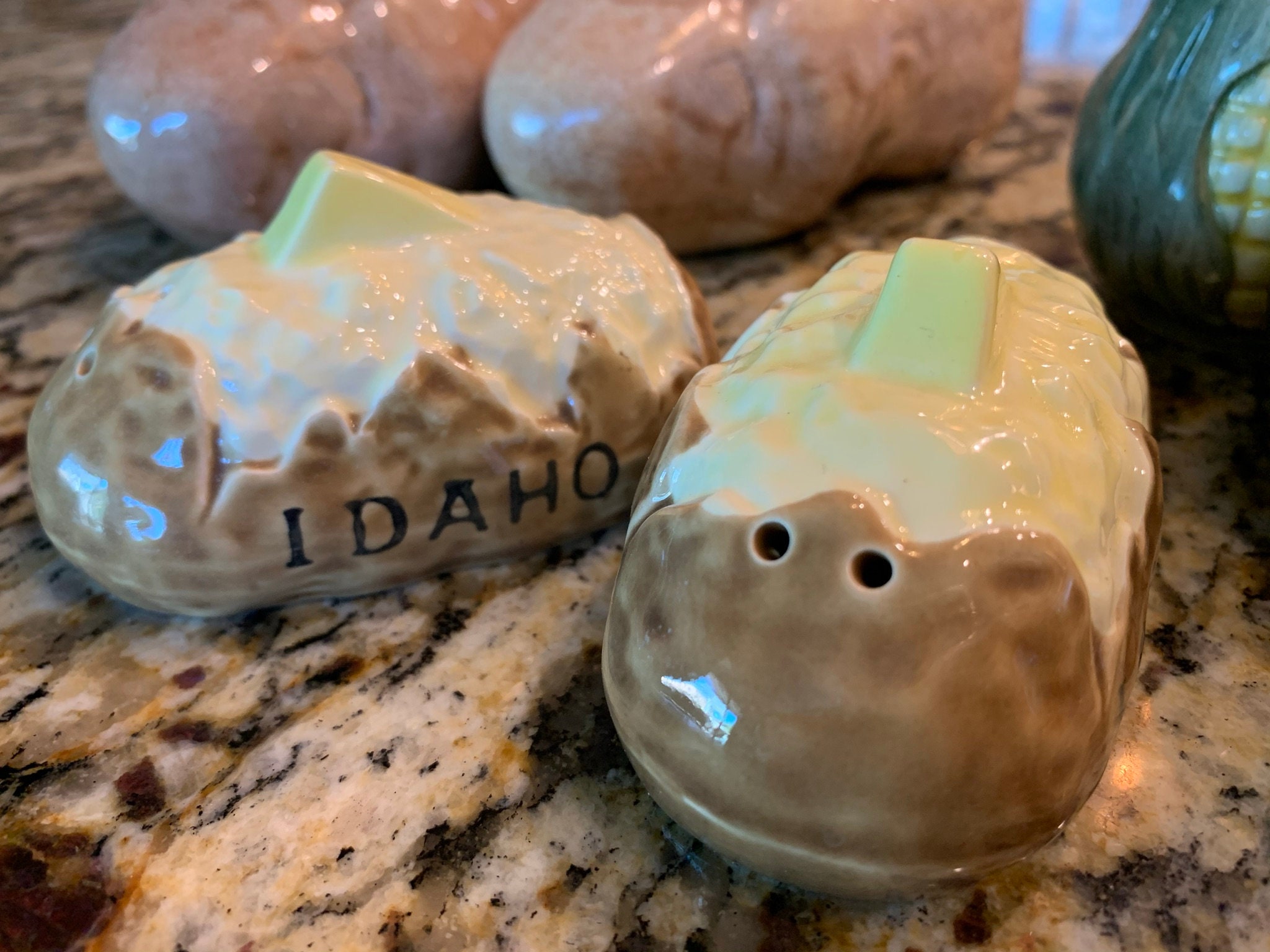 Vintage Idaho Salt/pepper Shakers/sour Cream Bowl/corncob | Etsy