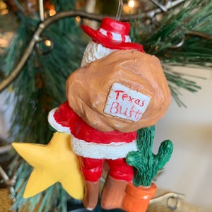 Texas or Bust Resin Cowboy Santa Ornament - Etsy