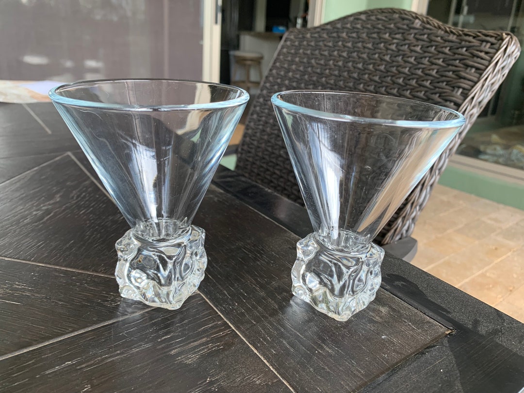 Ice Cube Cocktail Glasses/martini Glass Heavy Bar Ware Glass - Etsy