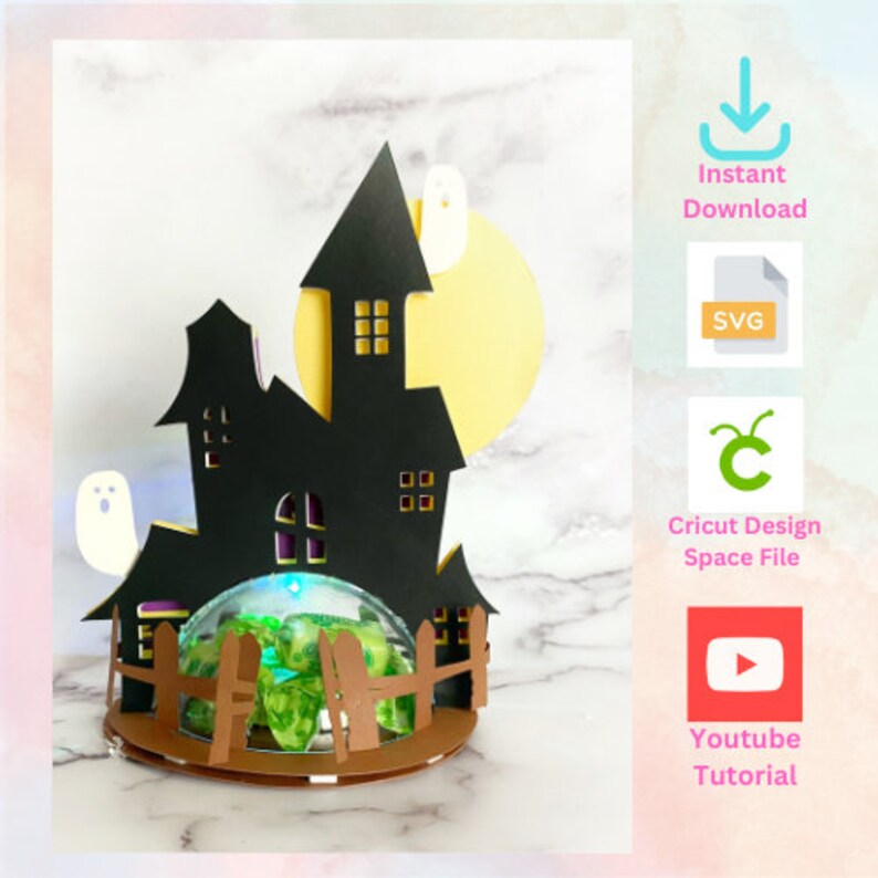 Cut File Halloween Haunted House Candy Holder/ Svg Candy Holder/ Girl Svg Candy Holder/ Svg ...