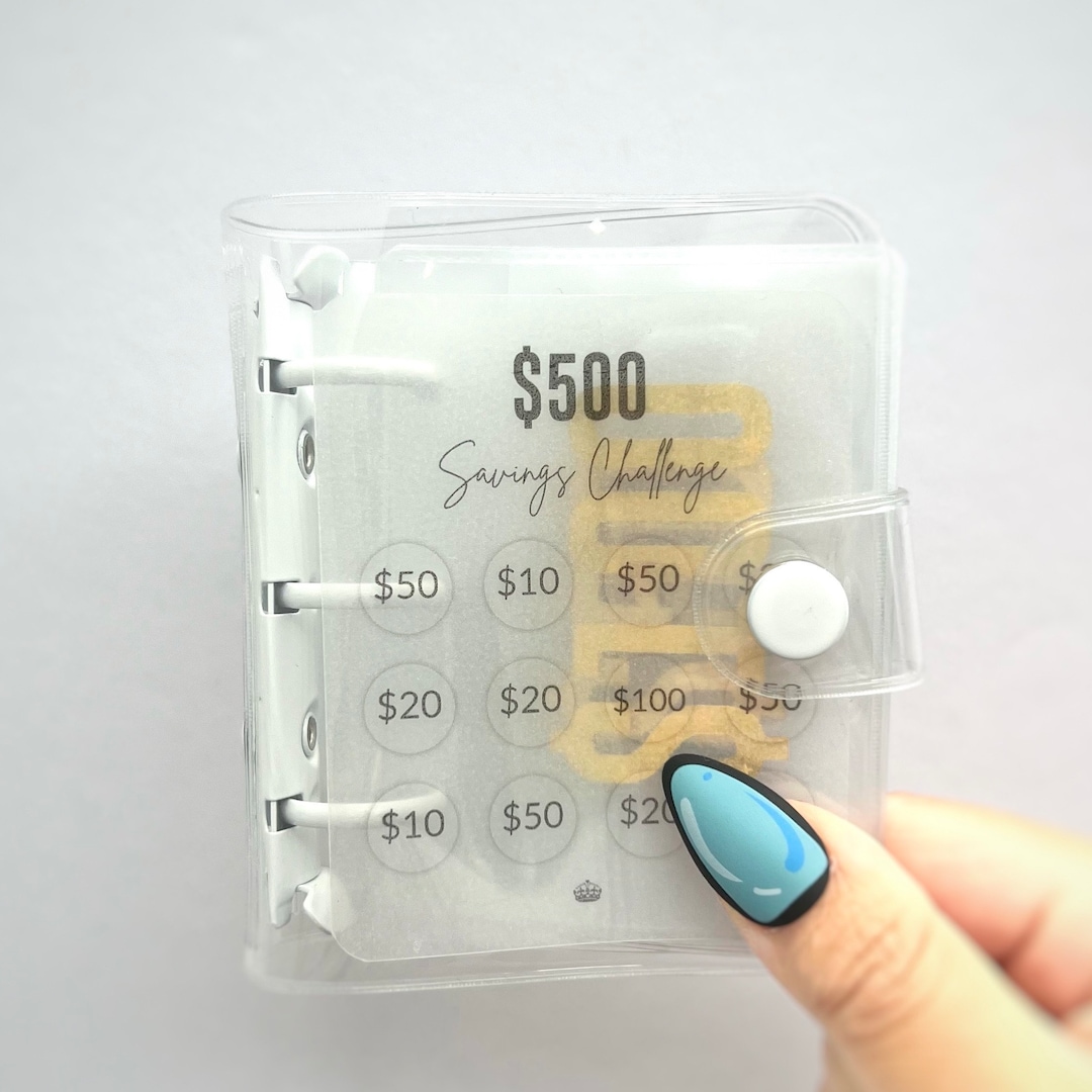 Save 500 | Mini Savings Challenge A8 Folder | Cash Envelope | Money ...