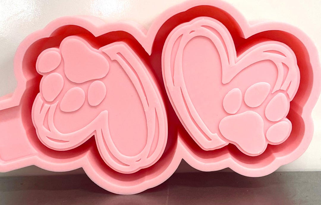 Paw Print Heart Vent Clip Mold - Etsy