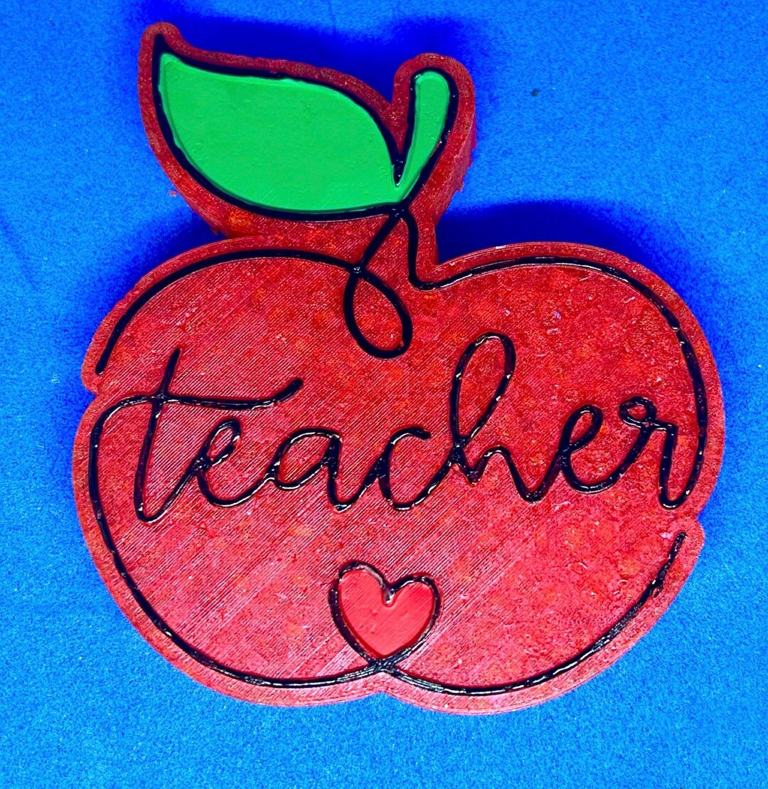 Cursive Teacher Apple Mold - Etsy