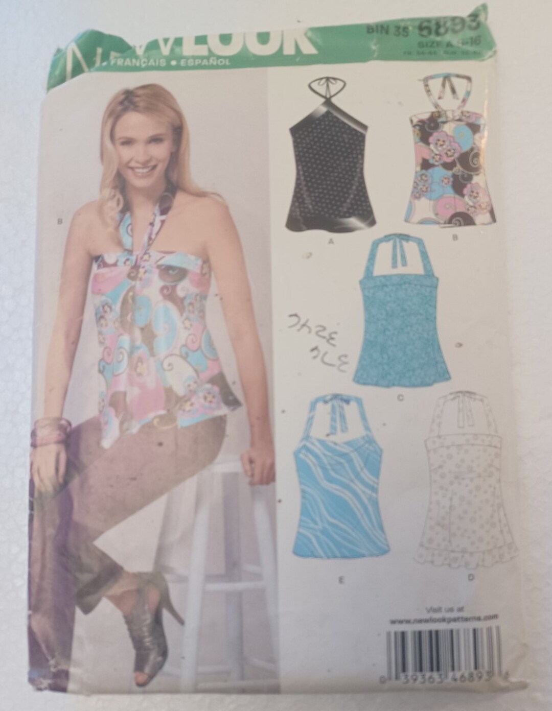 New Look 6893 Size A 6-16 Halter Tops 6 Styles OOP FF Uncut - Etsy
