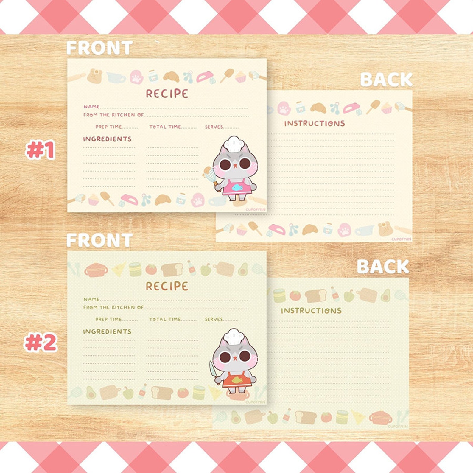 Printable Recipe Cards US Letter for Lunch Dinner or Baking - Etsy