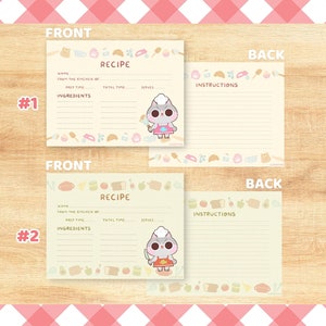 Printable Recipe Cards US Letter for Lunch, Dinner or Baking With Fun ...