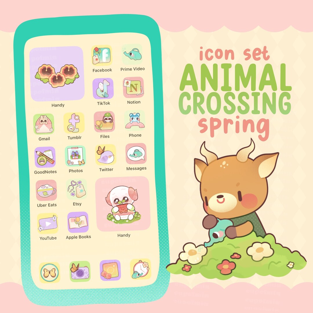 Animal Crossing Inspired Spring Icon Set for Ios and Android with ...