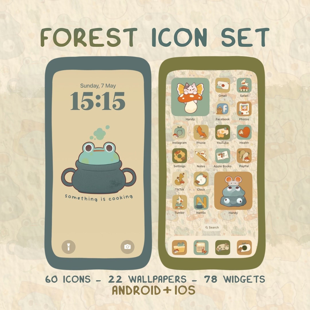 Enchanted Forest Cozy Cottagecore Icon Set for Android and Ios With ...