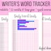 Printable Writer's Daily Word Tracker - Etsy