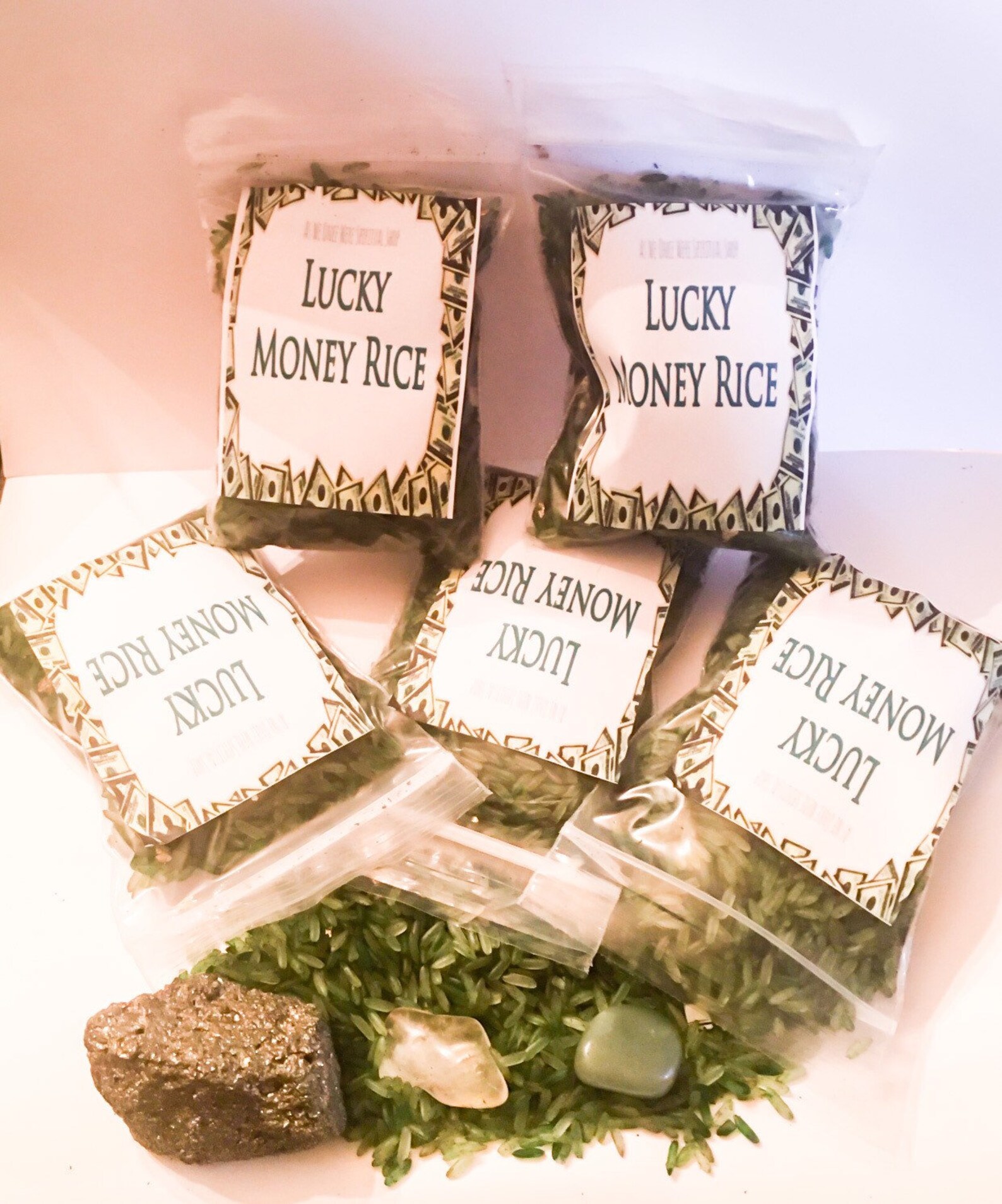 Money Rice prosperity rice Money RIce Green Money Rice | Etsy