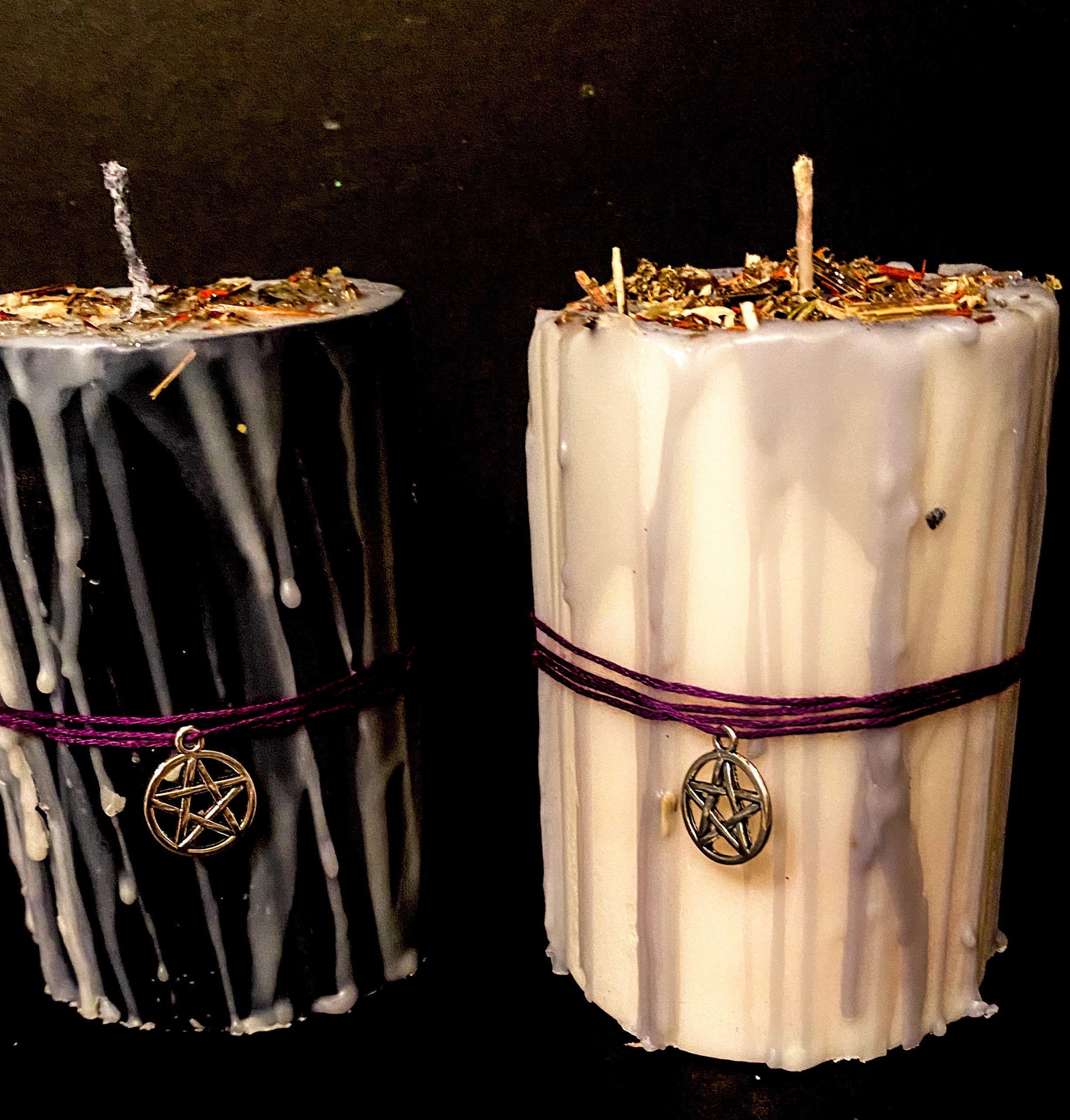 New Moon and Full Moon Candle Set Ritual Candle Witchcraft | Etsy