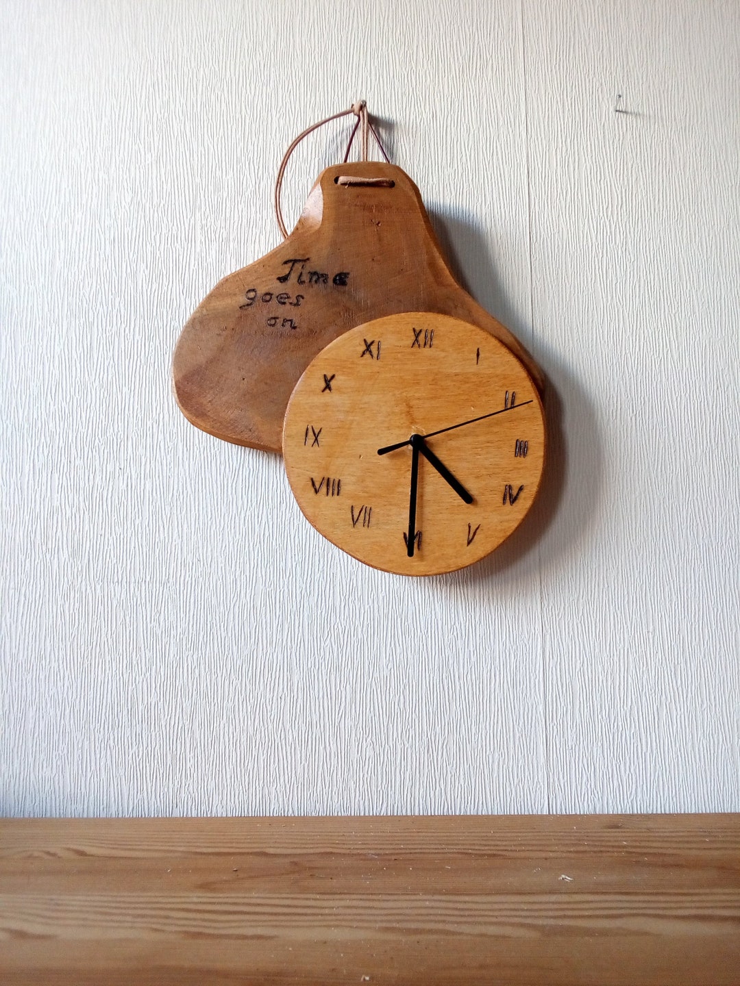 Wall Watch Teak Poplar Wood - Etsy
