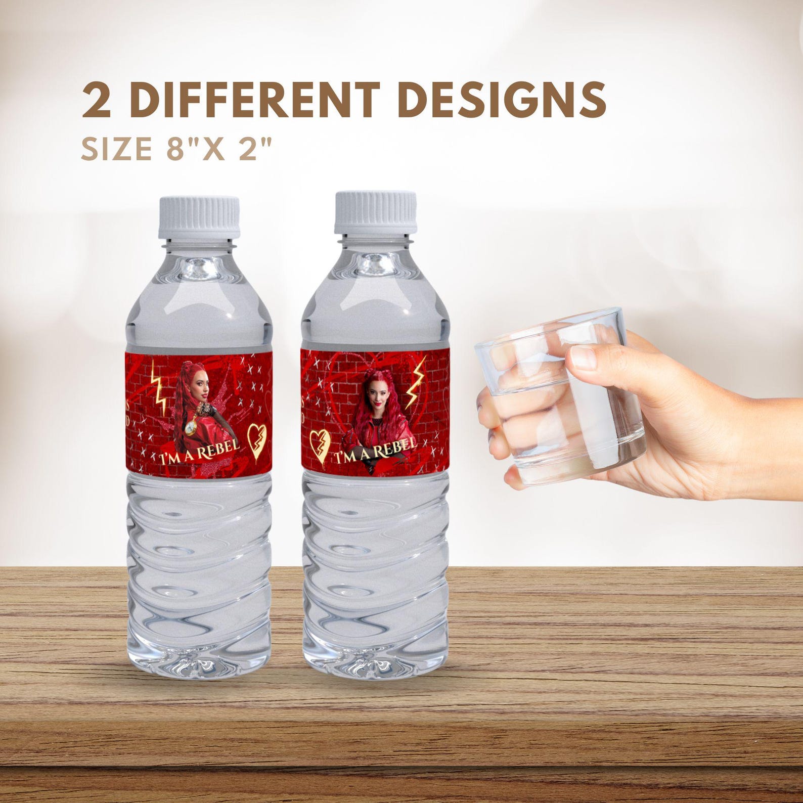 Red Descendants 4 Printable Water Bottle Labels, Bottle Wrapper, Rise ...