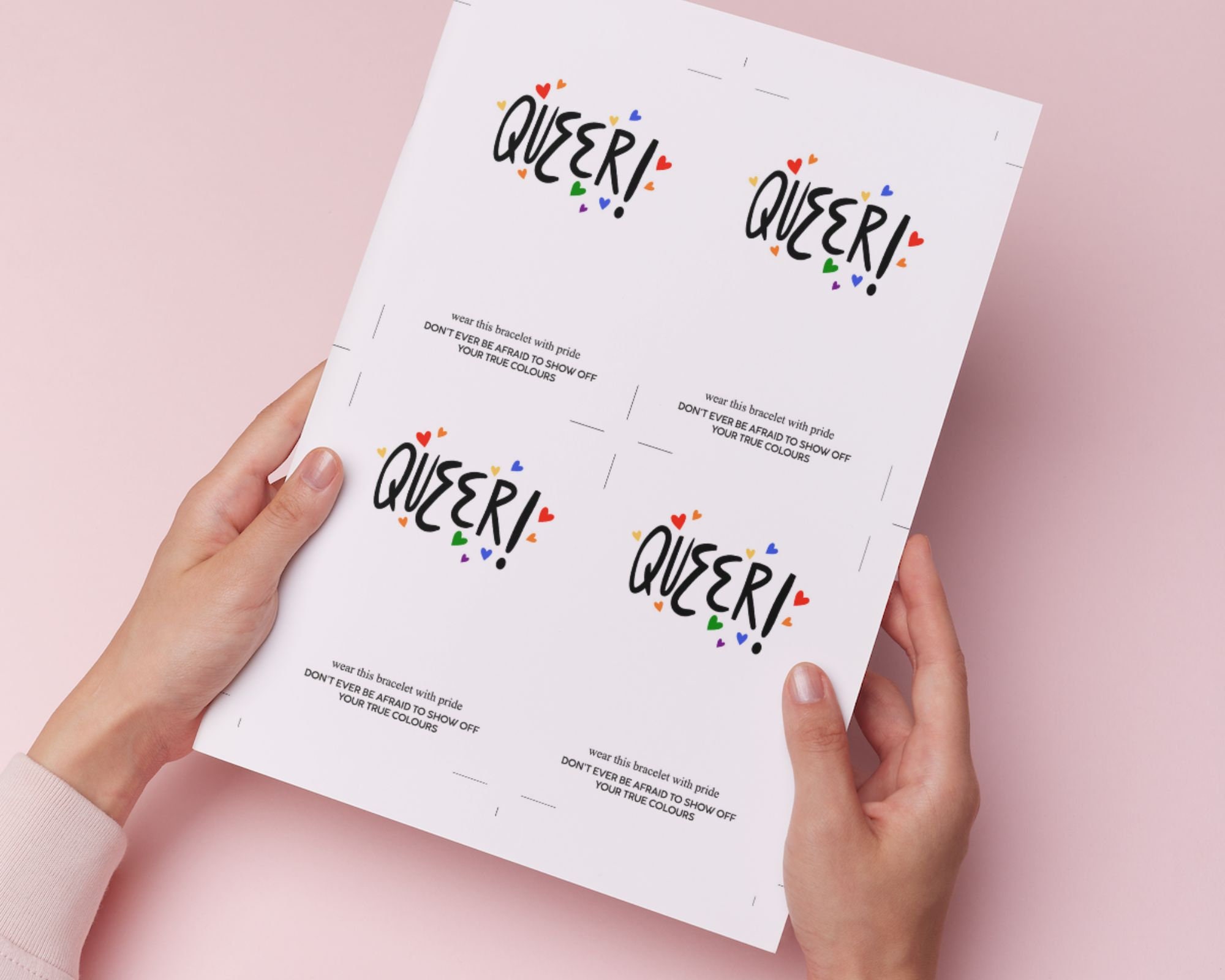 Printable Pride Bracelet Card Holder, Rainbow Bracelet Display Cards ...