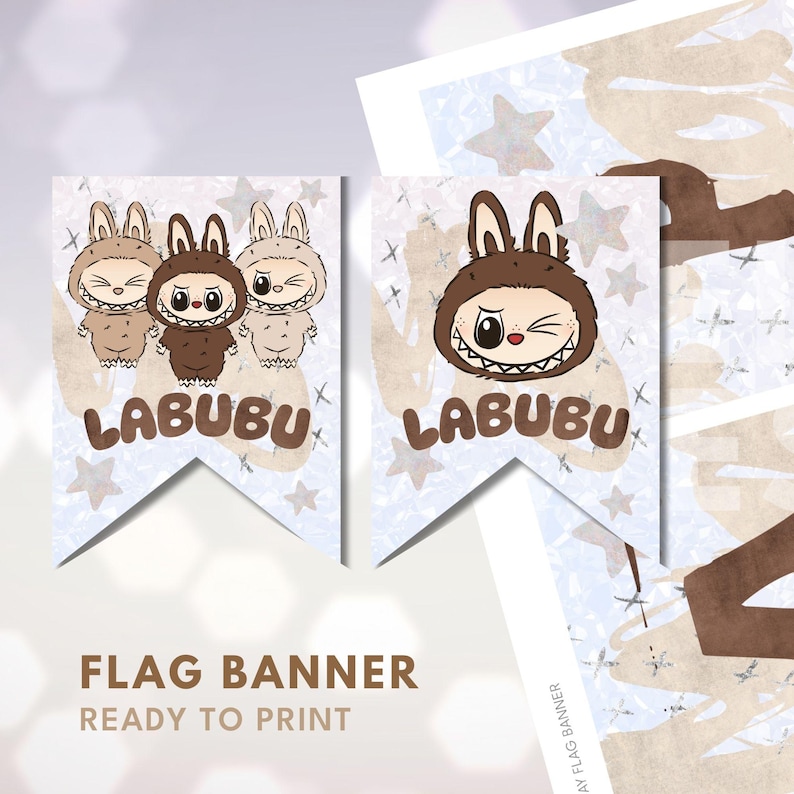 Printable Monsters Labubu Happy Birthday Banner, Monster Party Instant ...