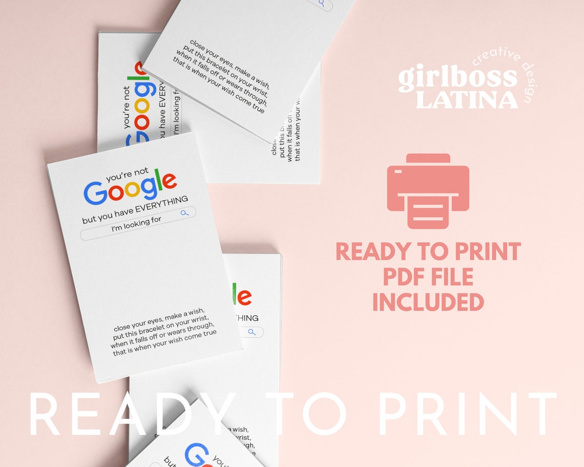 Bracelet Message Card Template, Printable Jewelry Display Cards ...